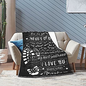 HAXOILO Stepson Gifts to My Bonus Son Blanket Throws from stepdad Blankets Throw Wedding Day Adoption Gift for Birthday Thanksgiving 50x60 in