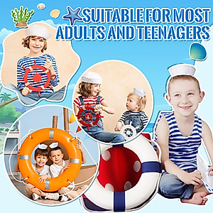 Tigeen Halloween White Mini Captain Hat Headband 15 Cm Sailor Hat Headbands Navy Sailor Hat for Yacht Nautical Dressing Up Theme Role Play Party Costume Accessory