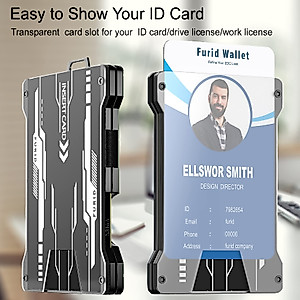 furid Minimalist Wallet for Men Slim: Tactical Wallet - Metal Wallet with Money Clip - RFID Wallet with ID Holder - Credit Card Holder - Front Pocket Wallet for Men
