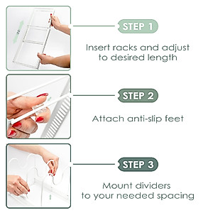 taabooh Adjustable Pot And Pan Organizer Rack - Aesthetic Pot Lid Organizer Rack - Durable Cookware Rack And Baking Pan Organizer - Expandable Horizontal Frying Pan Organizer With 10 Dividers
