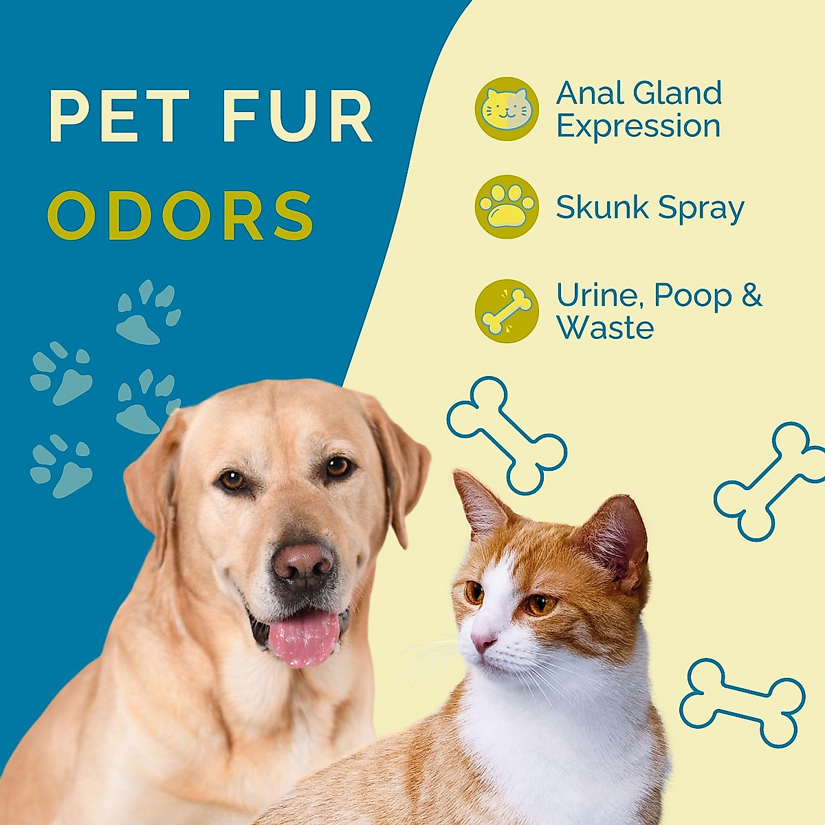 No Scent Anal Gland Express & Skunk Spray Pet Fur Cleaner for Dogs & Cats (2 Fl Oz / 59 mL)