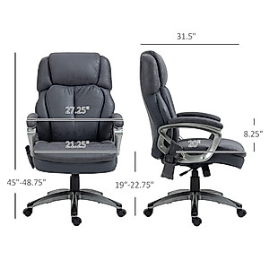 Vinsetto Big and Tall Strong Vibration Massage Office Chair, Swivel Microfiber High Back Chair, Computer Chair with Adjustable Height, 400 lbs, Black
