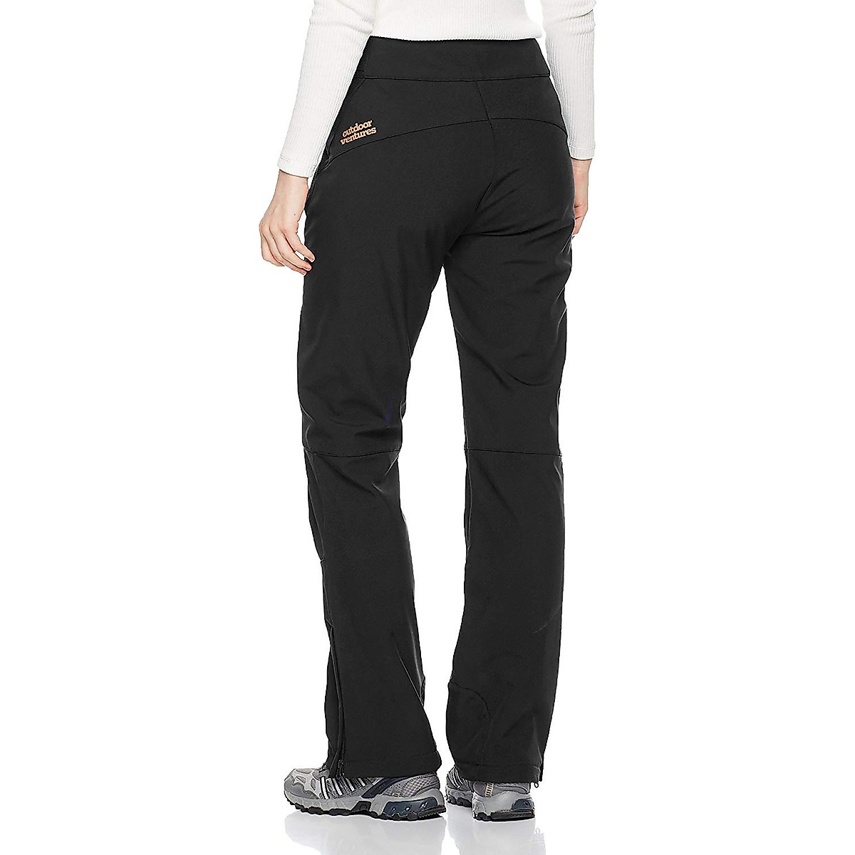 Outdoor Ventures Women's Sleek Waterproof Softshell Fleece Lined Ski Snow Insulated High Rise Hiking Pants with Bottom Zipper