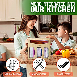 Matruxba Bamboo Ziplock Bag Organizer For Drawer, Premium Quality Plastic Bag Organizer Compatible With Ziploc, Solimo, Glad, Hefty For Gallon, Quart, Sandwich And Snack Variety Size Bags