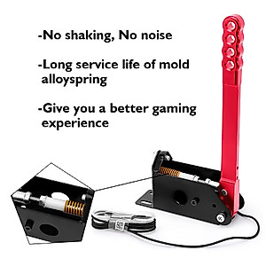 aikeec 64 Bit USB Handbrake PC Handbrake Hall Sensor for PC Widows Sim Racing Games G25 G27 G29 T500 FANATECOSW DIRT RALLY (With Clamp, Black)