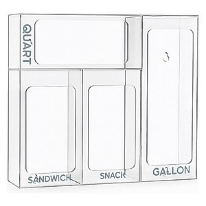 HBlife Ziplock Bag Storage Organizer, Premium Acrylic Compatible Holder Kitchen Drawer Baggie Container Suitable for Variety Size Bags Dispenser for Cabinet, Clear