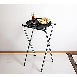 New Star 20007 Mirror Chrome Finish Steel Double Bar Folding Tray Stand, 31-Inch, Silver