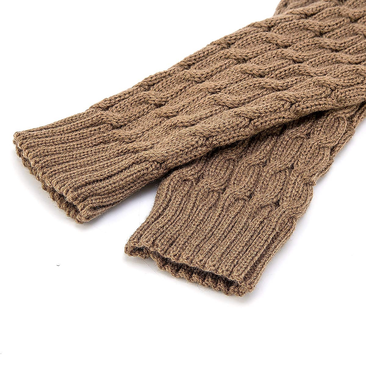 peony man Leg Warmers Women's Fashion Knitted Crochet Long Boot Socks, 4 Pairs Knee High Cable Knit Thermal Winter Sleeve for Lady (Black, White, Brown, Gray)