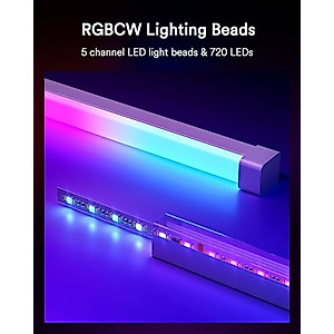 Lumary LED Neon Rope Lights, RGBCW Color Changing Silicone Flexible Rope Lights, 16.4ft UFO LED High Bay Light 150W 22000lm Smart Dimmable 2700K-6500K High Bay