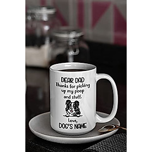 Personalized Border Collie Coffee Mug, Custom Dog Name, Customized Gifts For Dog Dad, Father's Day, Birthday Halloween Xmas Thanksgiving Gift For Dog Lovers, Thanks For Picking Up My Stuff Mugs