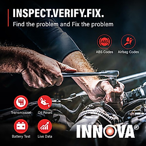 INNOVA 6100P OBD2 Scanner ABS SRS Transmission, Car Code Reader Diagnostic Scan Tool with Oil Reset, Battery & Alternator Test, Full OBD II, Live Data