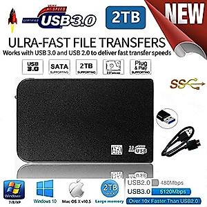 ZFARHW Portable External Hard Drive 1TB 2T 4T 6T 8T USB3.0 high-Speed Mobile Mechanical Hard Drive(4TB,High-Speed Blue)