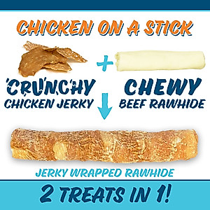 Texas Pet Company Chicken Jerky Dog Treats Soft, Crunchy & Chewy Dog Chicken Jerky for Dogs Wrapped Rawhides, Large Dog Treats, 2 in 1 Healthy Dog Treats for Large Dogs | USA Made Mega Size 1 Ct