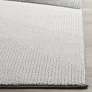 SAFAVIEH Hollywood Collection 5'3" x 7'6" Grey / Teal HLW713D Mid-Century Modern Non-Shedding Living Room Bedroom Dining Home Office Area Rug