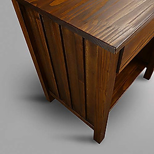 Casual Home Vanderbilt Nightstand with USB Ports-Warm Brown, 24"L x 17"W x 27"H