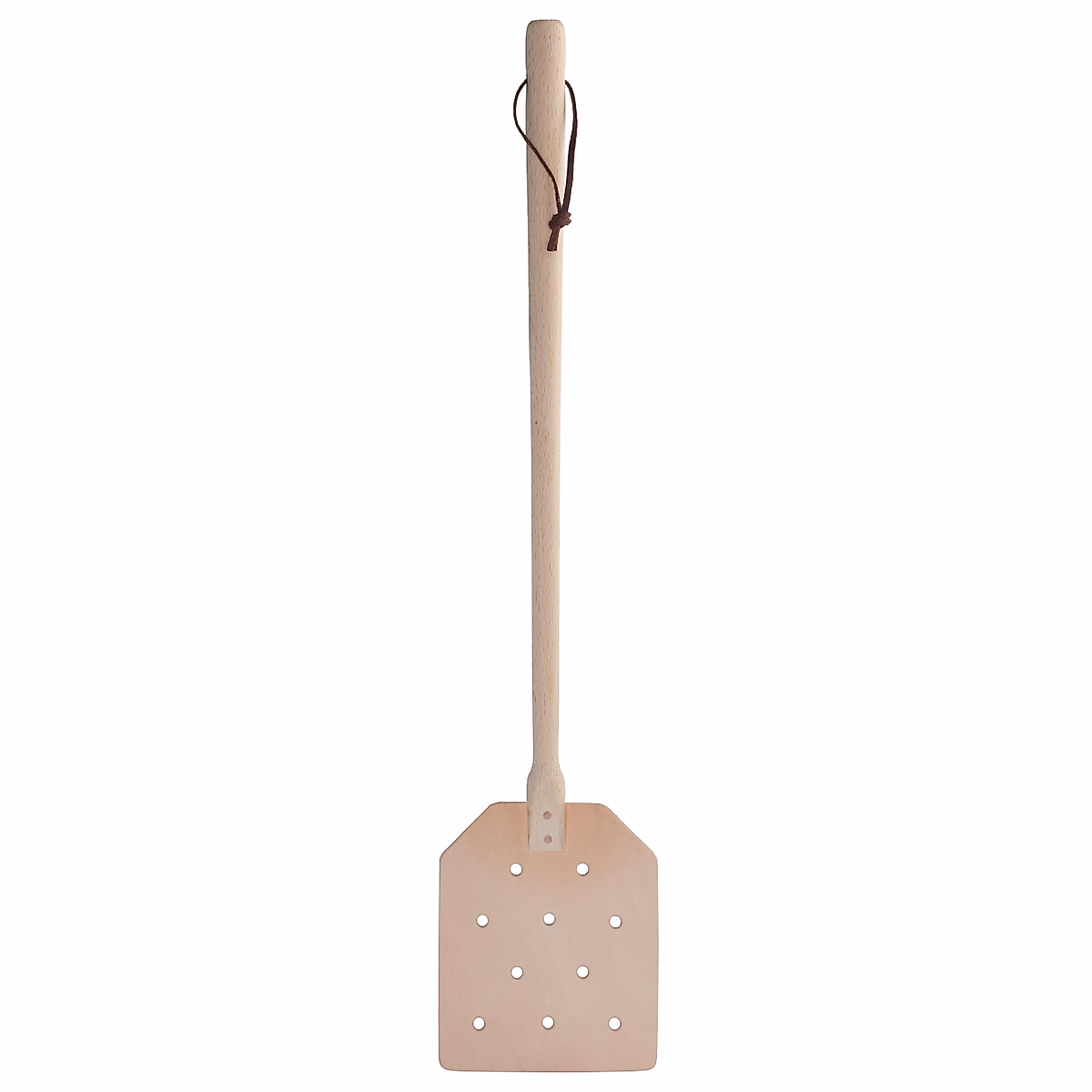 REDECKER Flyswatter with Beechwood Handle and Punched Leather Head, Flexible Leather Head is Stain Resistant and Easy to Clean, 20 inches - Fly Swatter Leather, Made in Germany - Wooden Fly Swatter