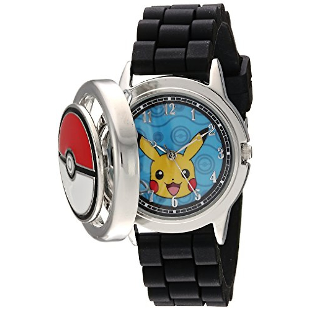 Accutime Kids Pokemon Pikachu Analog Quartz Wrist Watch with Blue Face & Black Strap, Cool Inexpensive Gift & Party Favor for Boys, Toddlers, Girls, Adults All Ages (Model: POK9025)