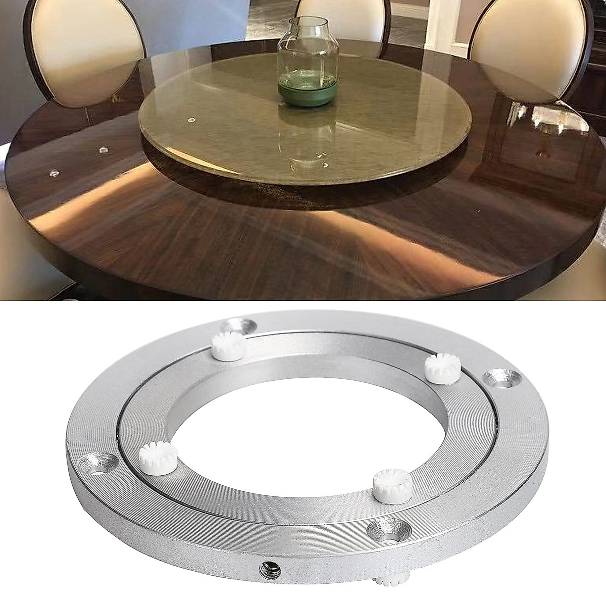 Silent Turntable Improved Cabinet & Drawer Organization Lazy Susans Mute Aluminum Alloy Non‑Slip Rotating Turntable Hardware for Dining‑Table of Homes and Hotels[5 inches]