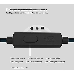 Quad Driver Headphones,ERJIGO KZ ZS6 High Fidelity Extra Bass Earbuds Without Microphone,with Detachable Cable (with Mic, Black)