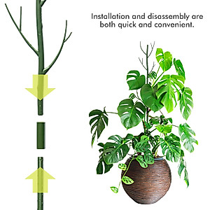 Fetanten Monstera Plant Support, 43 Inch Plant Support Stakes Moss Pole for Indoor Plants with Orchid Clips Twist Ties and Plant Strap, Perfect Plant Stakes for Climbing Plant (6 Pack)