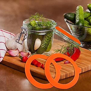 Rubber Seals for Glass Jars, 8 Pcs 4.5 Inch Rubber Gasket Ring Leak-Proof Elastic Silicone Gasket Sealing Rings Replacement Jar Seal Accessories for Mason Jars Lids, Canning Jar (Orange)