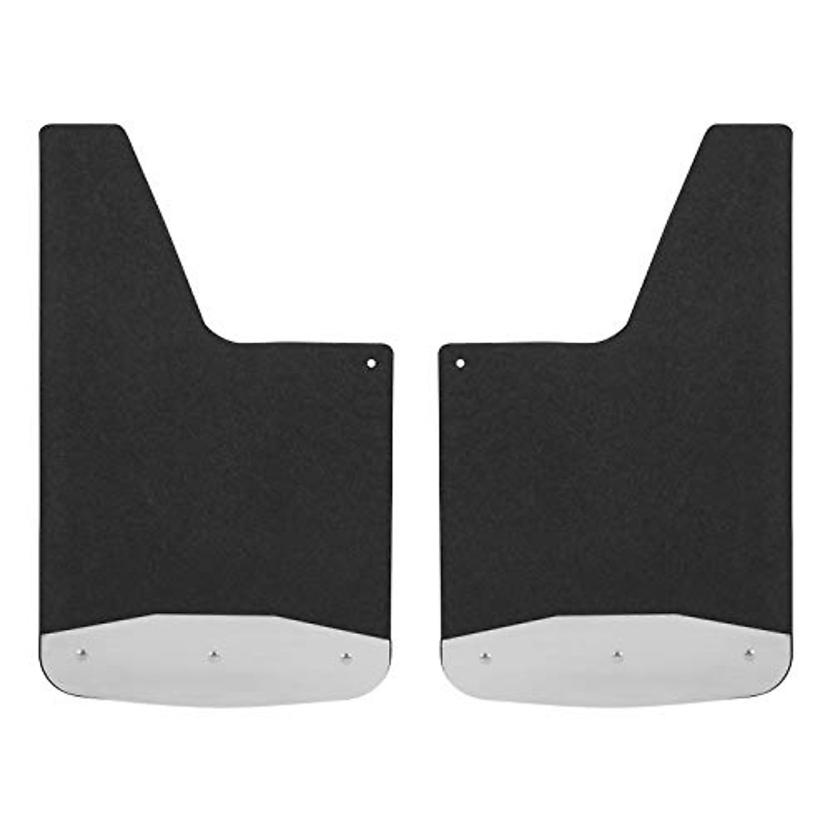 LUVERNE 251220 Universal Front or Rear 12-Inch x 20-Inch Textured Rubber Mud Guards with Stainless Steel Plates , Black