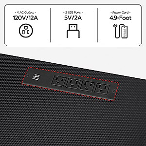 HOOBRO L Shaped Gaming Desk with LED Music Rhythm Lights and Charging Station, Computer Corner Desk with Cup Holder, Headset Hooks, Home Office Desk with Large Monitor Stand, Black BB130UDDN01