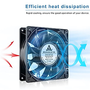 GDSTIME 140mm High Static Pressure Cooling Fan 2-Pin 140x140x38mm DC 12V Ball Bearing for Radiator Heatsink