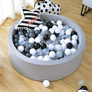 Triclicks Deluxe Kids Ball Pit Kiddie Balls Pool Soft Baby Playpen Indoor Outdoor - Ideal Gift Play Toy for Children Toddler Boys Girls (Grey)