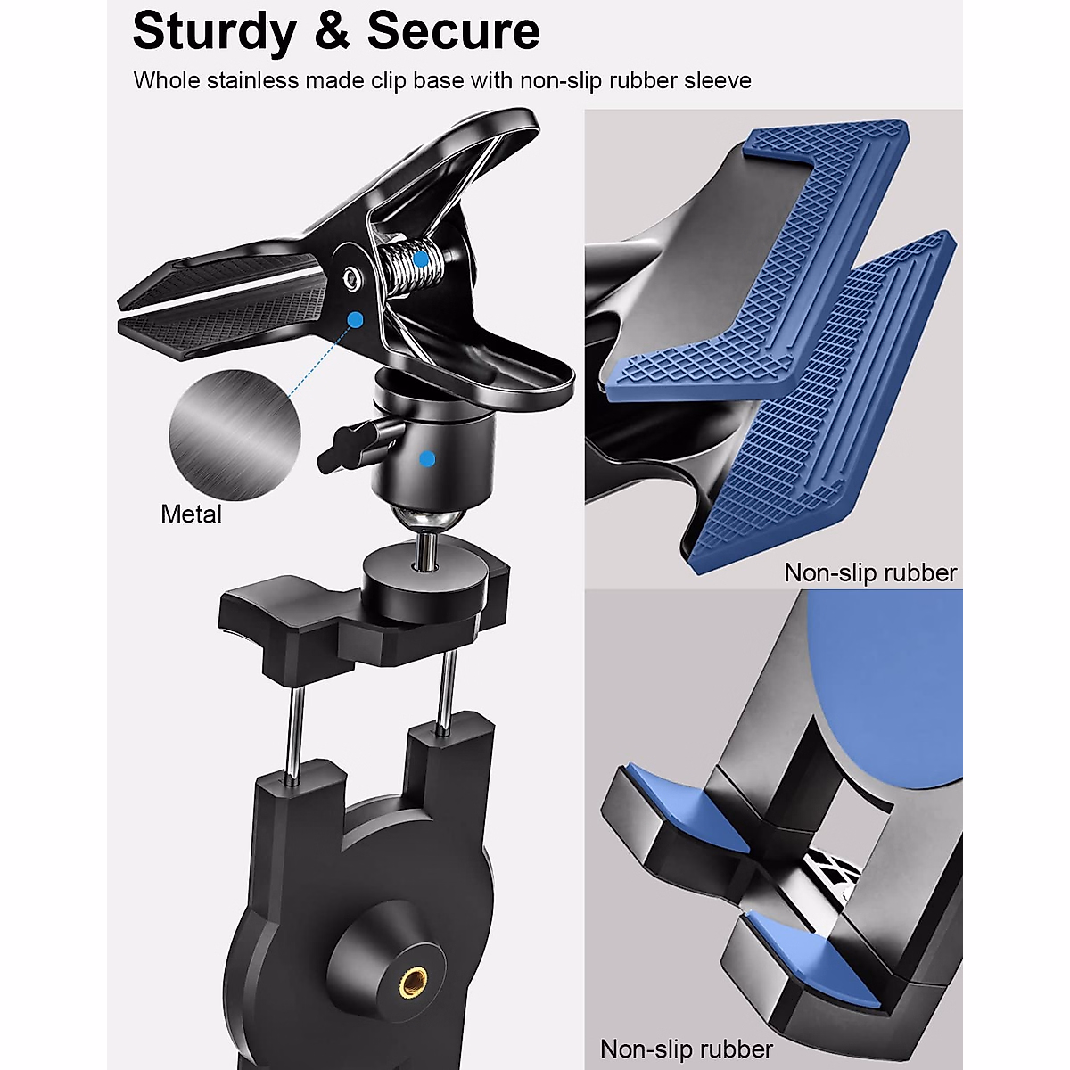 woleyi Sun Visor Car Tablet Holder, Visor Clip Tablet Mount for Car, 360° Rotation Universal Steering Wheel Tablet Clamp with 1/4'' Screw for iPad Pro Air Mini, Phone, Switch, 4.7-13" Devices/Camera