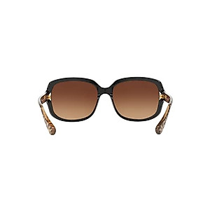 COACH Woman Sunglasses Black Frame, Brown Gradient Lenses, 57MM