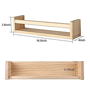 TUEGEGNS Nursery Book Shelves Wall Mounted Set of 4,Floating Wall Bookshelves for Kids,Nursery Shelves for Bookshelf Wall,Kids Bookshelf (Set of 4 Nature)