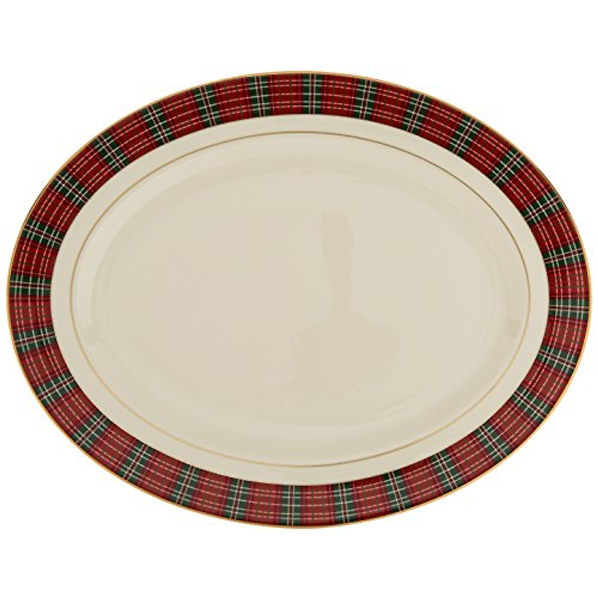 Lenox Winter Greetings Plaid Oval Platter