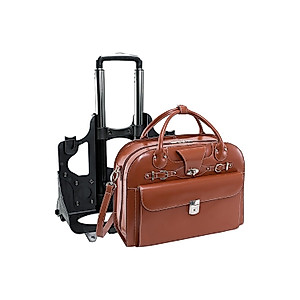 McKleinUSA Roseville W Series Leather Check-Point Friendly Briefcase, Brown (96644)