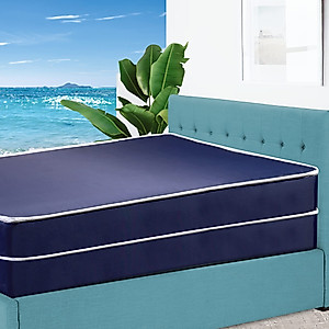 Greaton 8" Firm Double Sided Mattress with 8" Box Spring, Elegant Comfortable Waterproof Bed Mattresses for Sound Sleep, Equal Level Pressure All Around for Complete Body Support, Full XL, Dark Blue