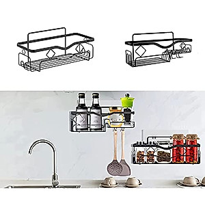 Wall Mount Bathroom Shelf Punch Free Hangable Organization Rack Multifunction for Home Bathroom Face Cleanser Organizer bathroom shower shelf