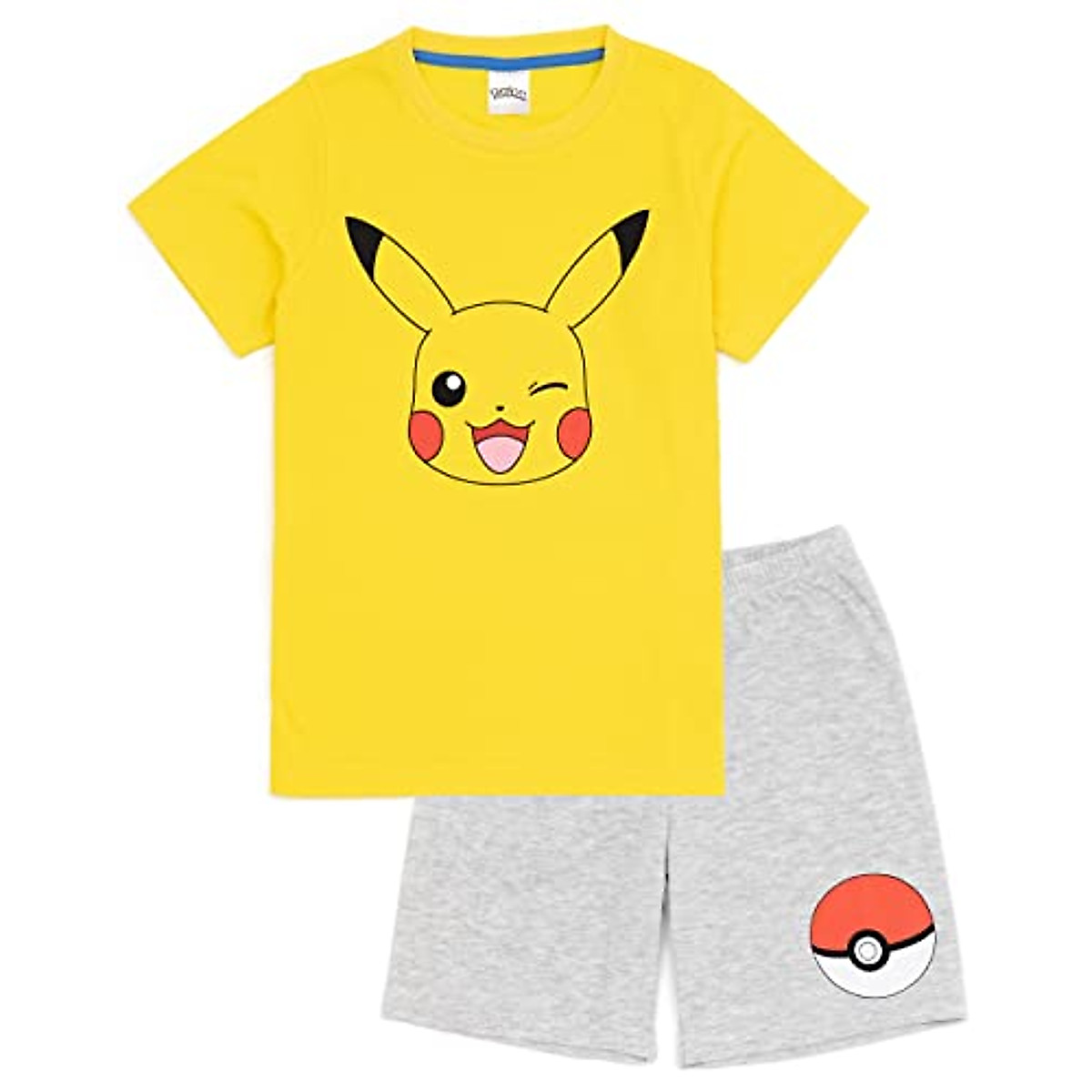 Pokemon Boys 2 Pack Pyjamas Kids Pikachu Bulbasaur Charmander Squirtle T-Shirts Shorts Set Sleepwear Multicolor