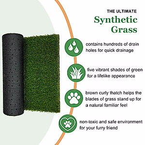 Porch Potty Standard, Self-Draining Dog Potty with Premium Artificial Dog Grass Pads for Potty Training, Indoor/Outdoor Use, Perfect for Apartments, Balconies, & Patios