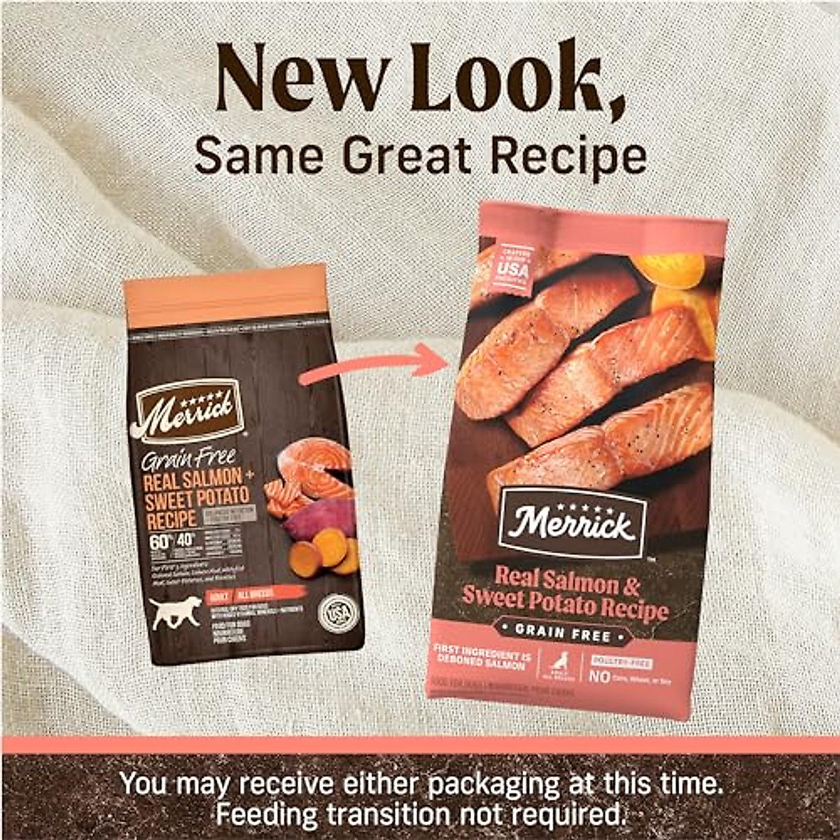 Merrick Premium Grain Free Dry Adult Dog Food, Wholesome And Natural Kibble With Real Salmon And Sweet Potato - 4.0 lb. Bag