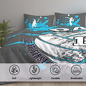 Volleyball Bedding Set Volleyball Comforter Microfiber Sports Volleyball Bed Cover King Queen Twin Home Bedroom Decor Volleyball Twin Full Bed Set Volleyball Bedding (Volleyball Design 01)