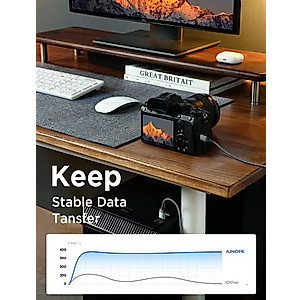 AINOPE USB 3.0 Cable 3.3FT Seagate External Hard Drive Cable Durable Nylon Braided Fast Data Transfer Cord Compatible with Samsung Galaxy S5/Note 3/Note Pro 12.2, Canon Camera, Seagate Hard Drive