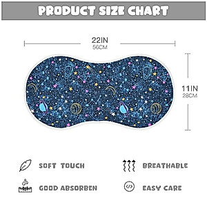 vvfelixl Muslin Burp Cloths Colorful Planets Comets Baby Washcloths for Baby Girl Boys 2 Pack Blue