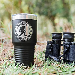 Bigfoot Search Team Tumbler Gifts for Outdoorsmen Sasquatch Coffee Travel Mug - Stainless Steel Cup 30 oz