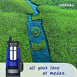 MEDAS 2HP 1500W 1717GPH Multistage Submersible Water Pump Deep Well Utility Pump Portable Electric Stainless Steel Pump for Swimming Pool Garden Tub Pond