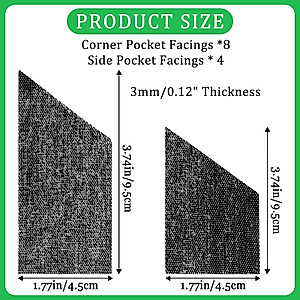 K66 Rubber Bumpers Replacement (Pack of 6) for 8ft Pool Table, Billiard Rail Cushions with 8 Corner Pocket Facings & 4 Side Pocket Facings