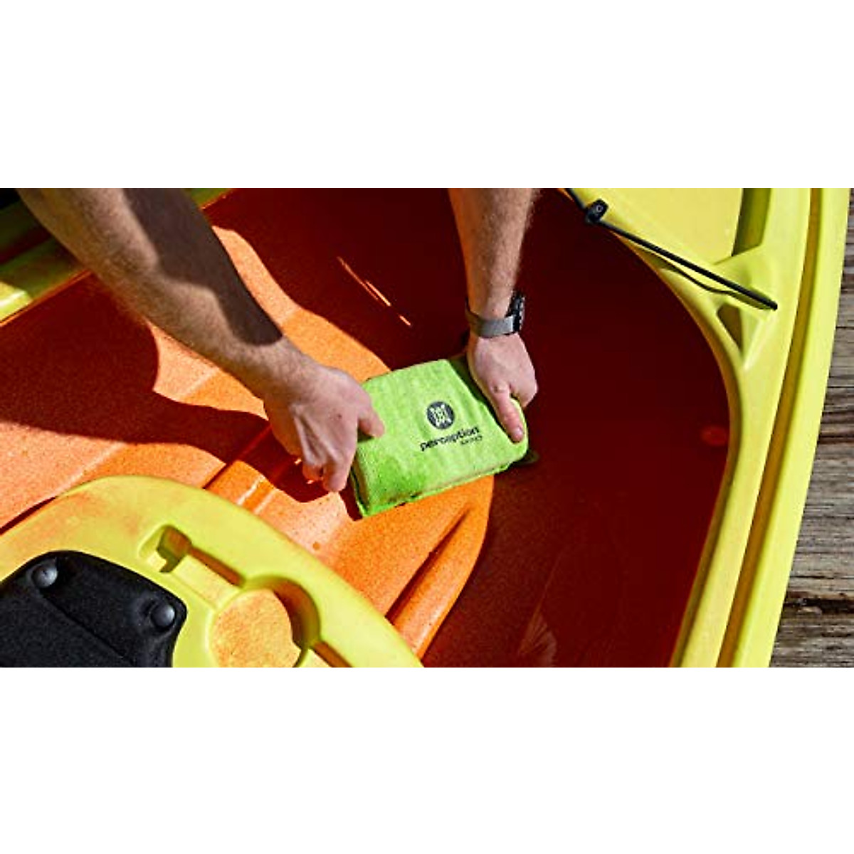 Perception Kayak Sponge | Kayaking Water Absorbing Sponge | Absorbs up to 1 Liter, Yellow, One Size