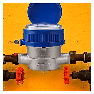 Flow Meter Smart Water Meter Mechanical Rotary Pointer Counter Water Meter Flow Measuring Tools with Copper Fittings Gadget, Cold Water Meter High Stability and Convenient Operation