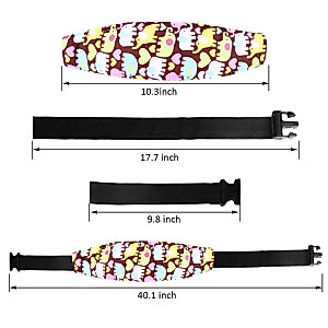 2 Packs Toddler Car Seat Neck Relief and Head Support, Pillow Support Head Band Easy Installation On Most Convertible Seats and Safety to Babies and Kids(Elephant)