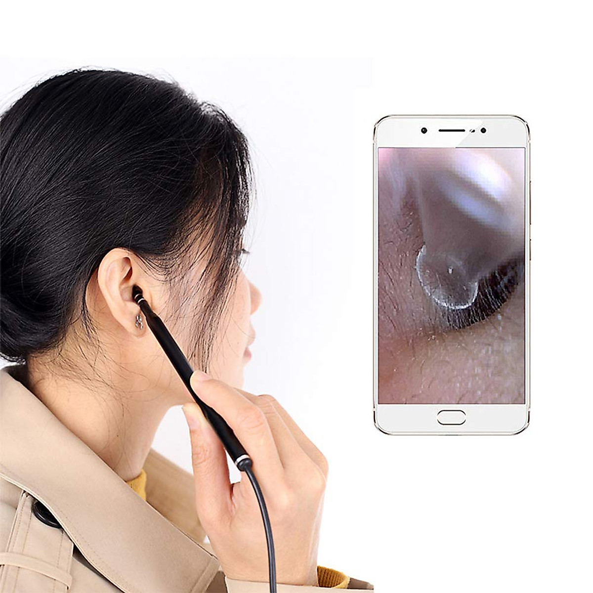 3 in 1 Otoscope iPhone，Endoscope Camera Otoscope Ear Nose Mouth,for Android Devices, Windows & Mac