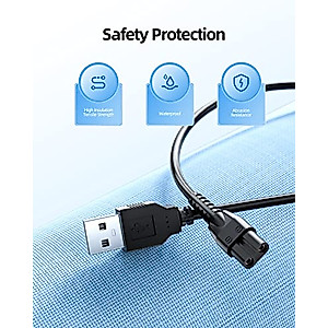 Replacement Charging Cable Fit for MANSCAPED Lawn Mower 3.0/2.0 Electric Trimmer AC Charger Power Supply Adapter Cord